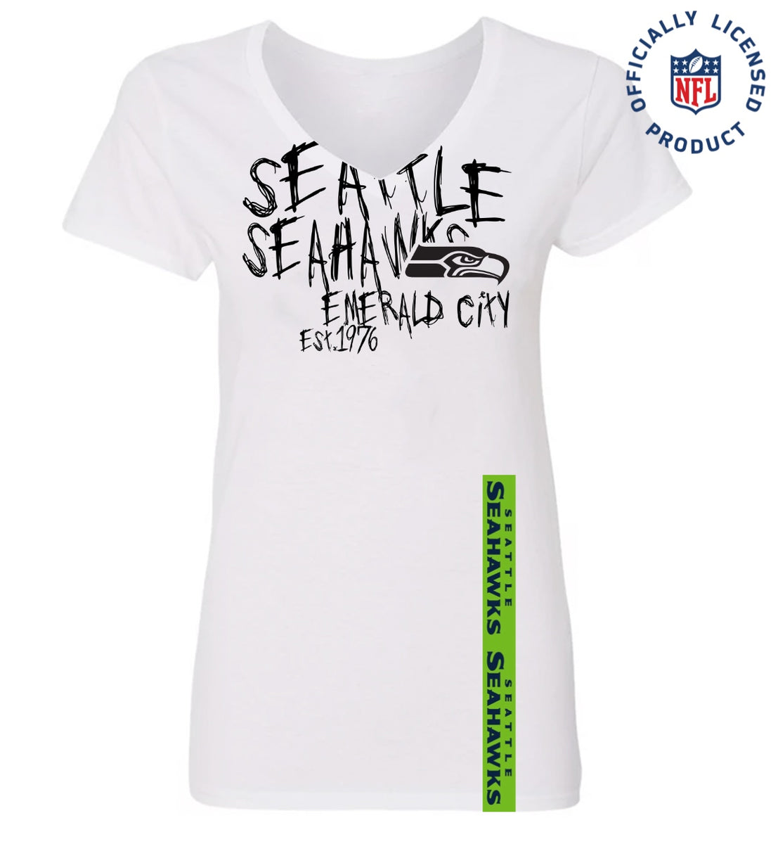 Seattle Seahawks Graffiti V-Neck Tee – Kiya Tomlin